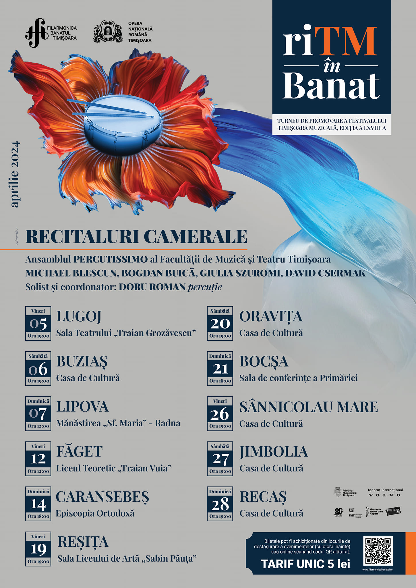 „riTM în Banat” cu Ansamblul PERCUTISSIMO, periplu muzical în premieră ...