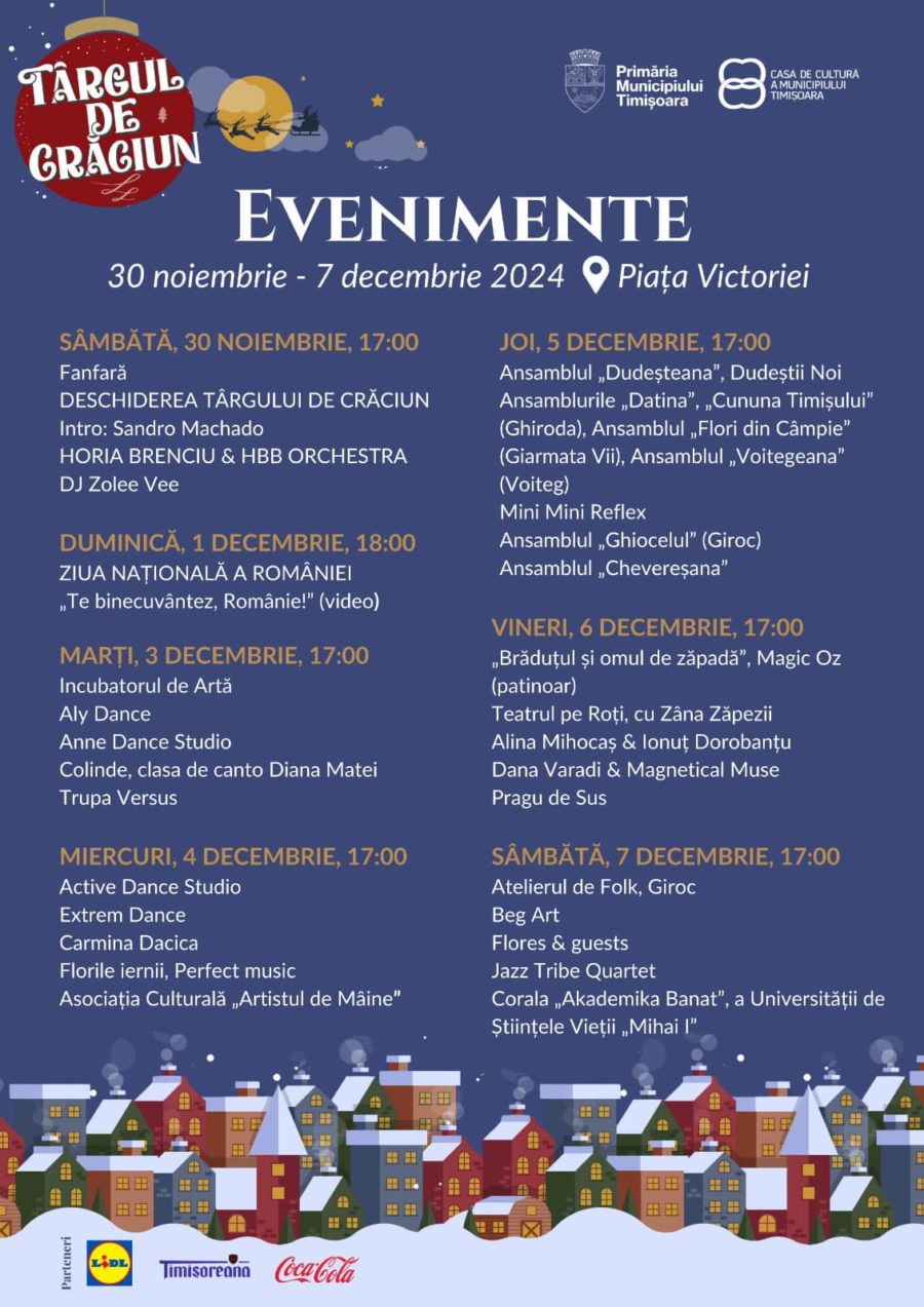 Târgul de Crăciun 2024 de la Timișoara / PROGRAM - Radio România Timișoara