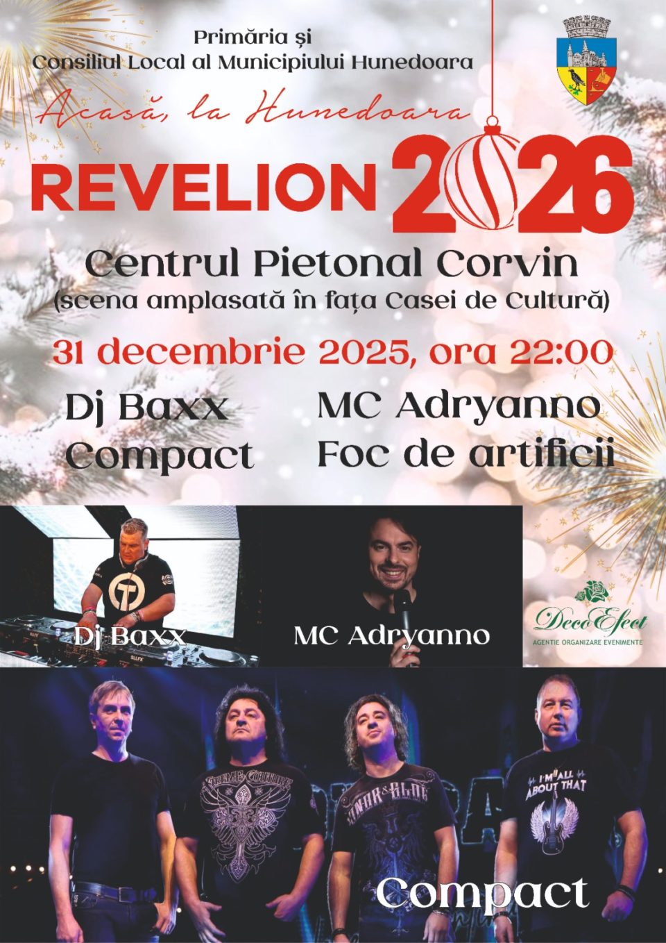 Revelion 2026 în aer liber la Hunedoara, cu DJ Baxx și Compact - Radio ...